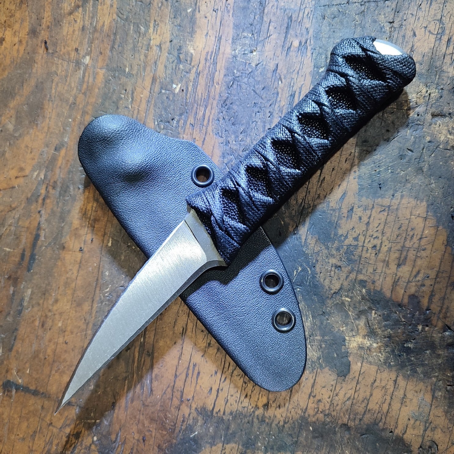 Wraith 8 inch - Satin Blade, Black Japanese Wrap over Black Ray Skin ...